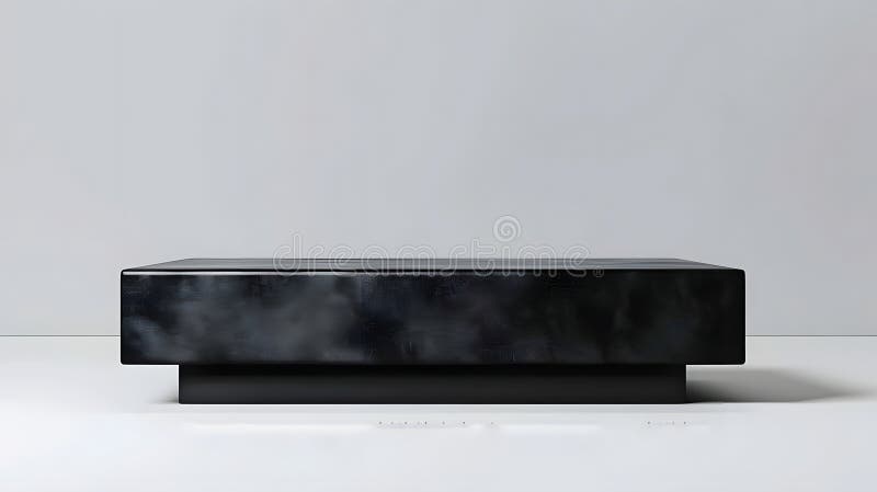 Minimalist Black Rectangular Platform Against Clean White Background ...
