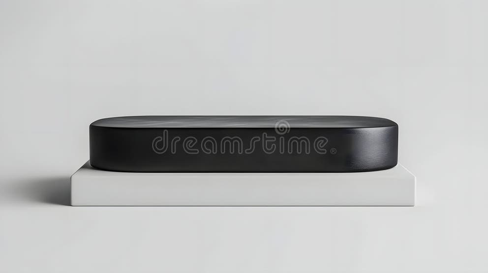 Minimalist Black Rectangular Platform Against Clean Background in ...
