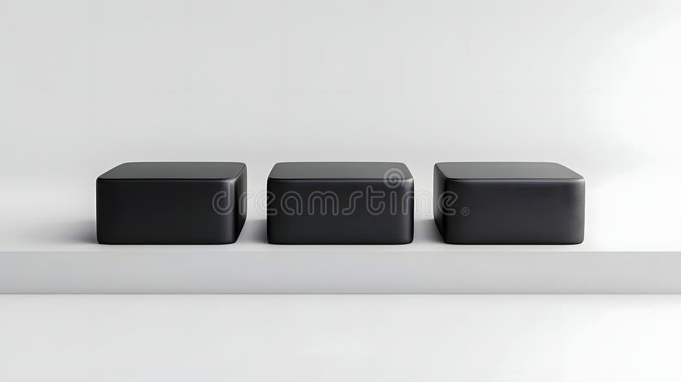 Minimalist Black Rectangular Platform Against Clean Background in ...