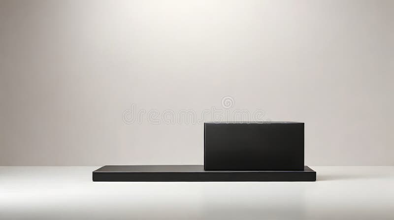 Minimalist Black Rectangular Platform Against Clean Background in ...