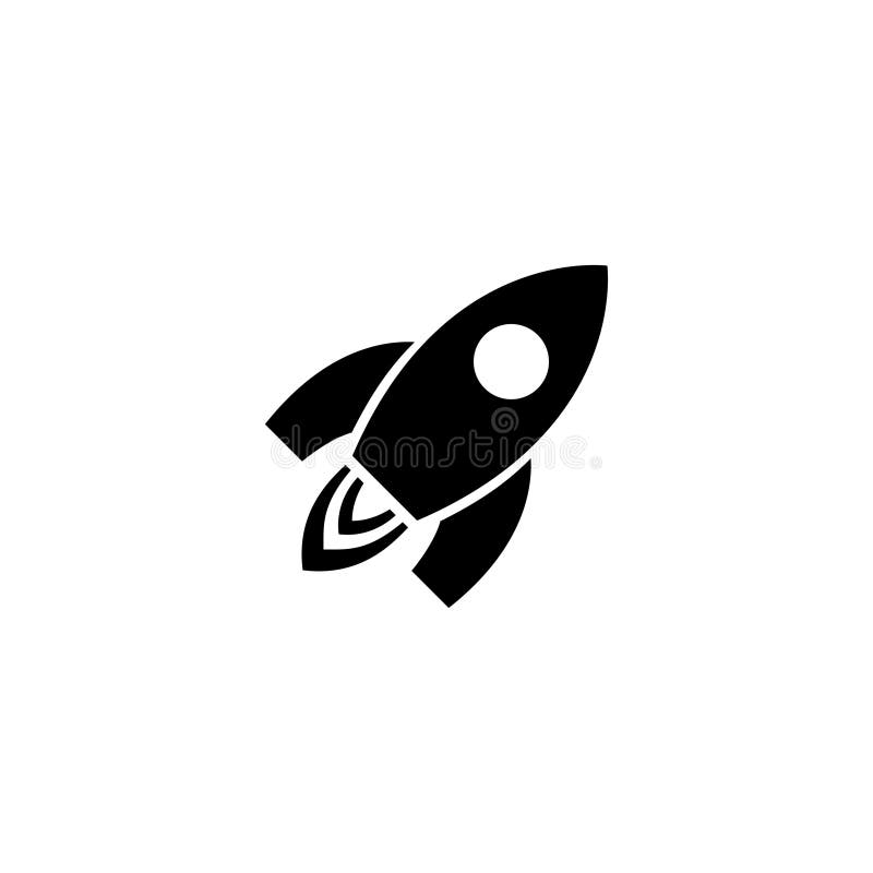 Minimalist Black Rocket Icon for Modern Applications Stock Vector ...