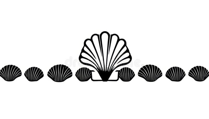 Minimalist Black Seashell Silhouettes. Sea Shell Design for Logo ...