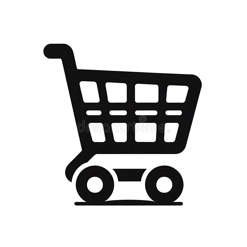 Minimalist Black Shopping Cart Icon for E-Commerce Stock Illustration ...