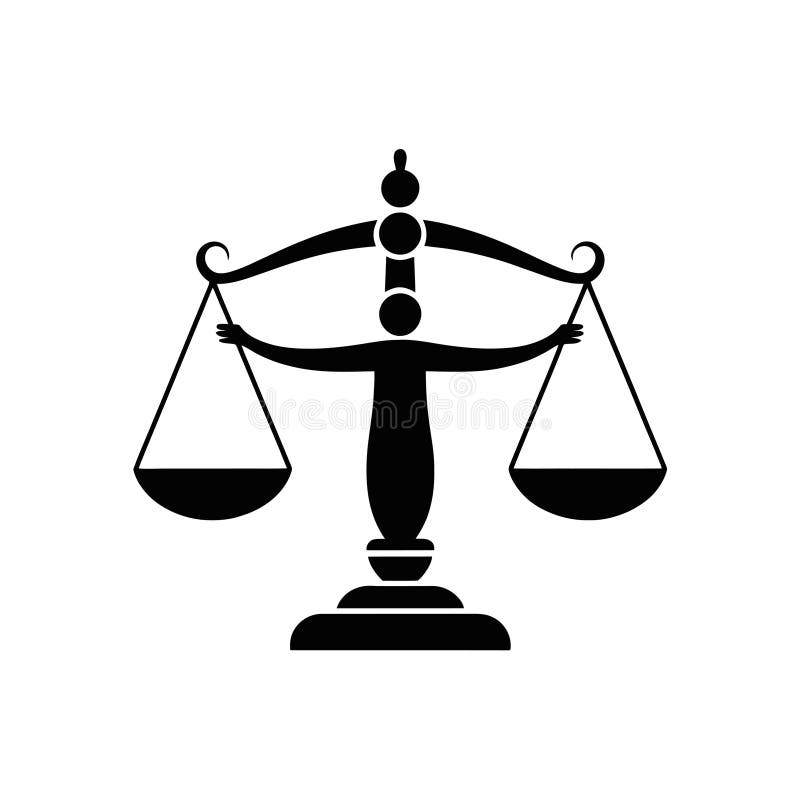 A Minimalist Black Silhouette of a Balance Scale Forms the Shape of a ...