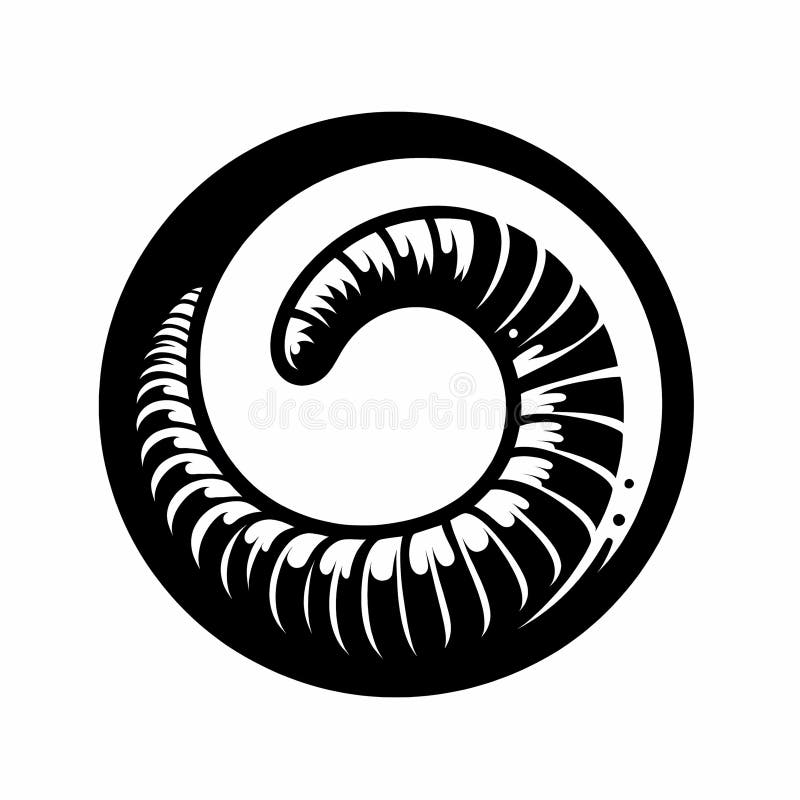 Simple and Stylized Worm Silhouette with Segmented Body, Designed for ...