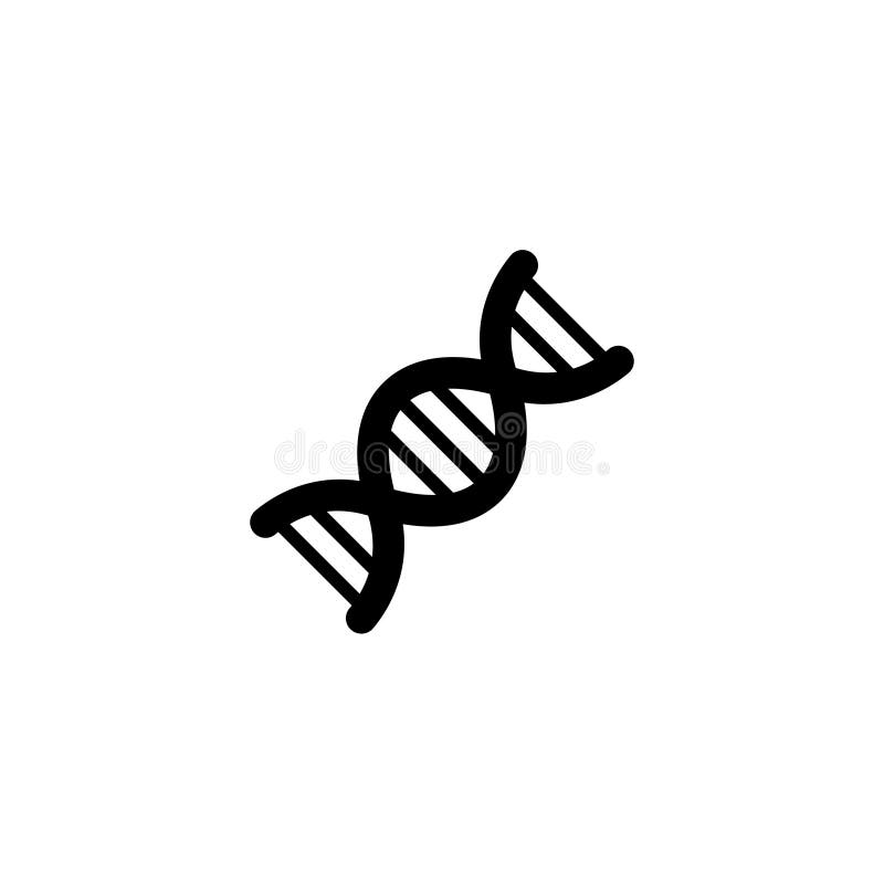 Minimalist Black Silhouette of a DNA Double Helix Strand for Science ...