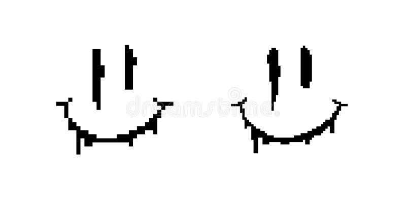Minimalist Black Smiley Faces with Vertical Line Eyes on White ...