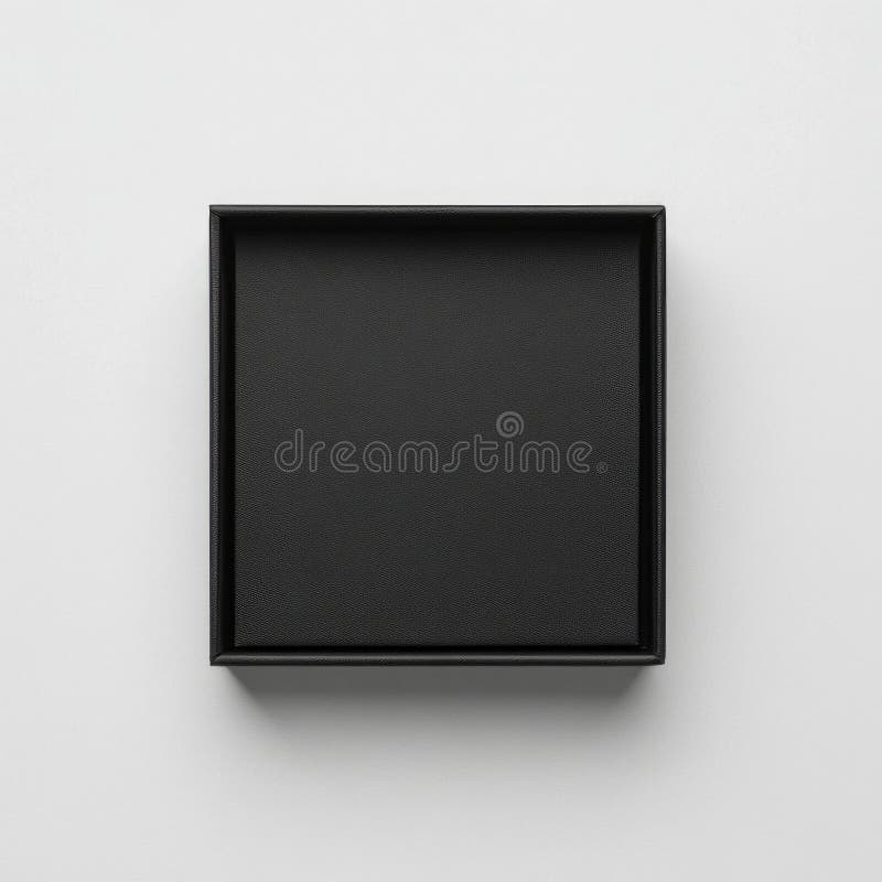Sleek Black Square Box Minimalist Container Packaging Clean Design ...