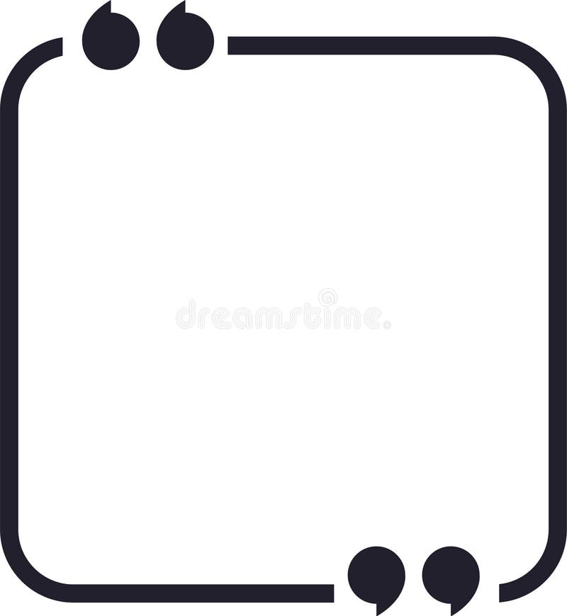 Minimalist Black Square Quote Box with Quotation Marks Framing a Blank ...
