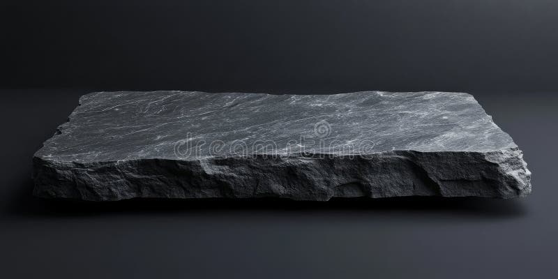 Minimalist Black Stone Platform with an Elegant, Uneven Texture ...