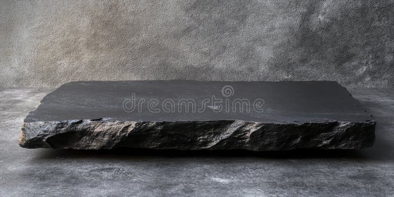 Minimalist Black Stone Platform with an Elegant, Uneven Texture ...