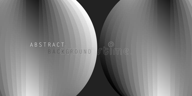 Minimalist Black and White Abstract Design Featuring Two Spherical ...