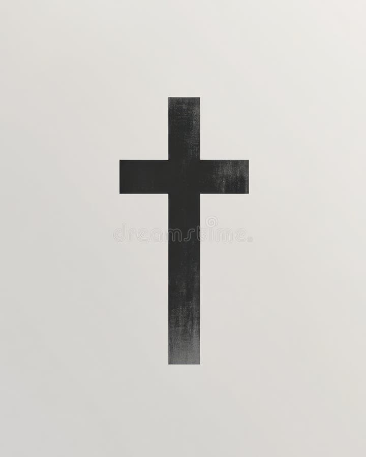 Minimalist Black and White Christian Cross Against a Soft Gradient ...
