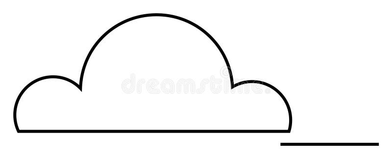 Minimalist Black and White Cloud with a Horizontal Line Design Stock ...