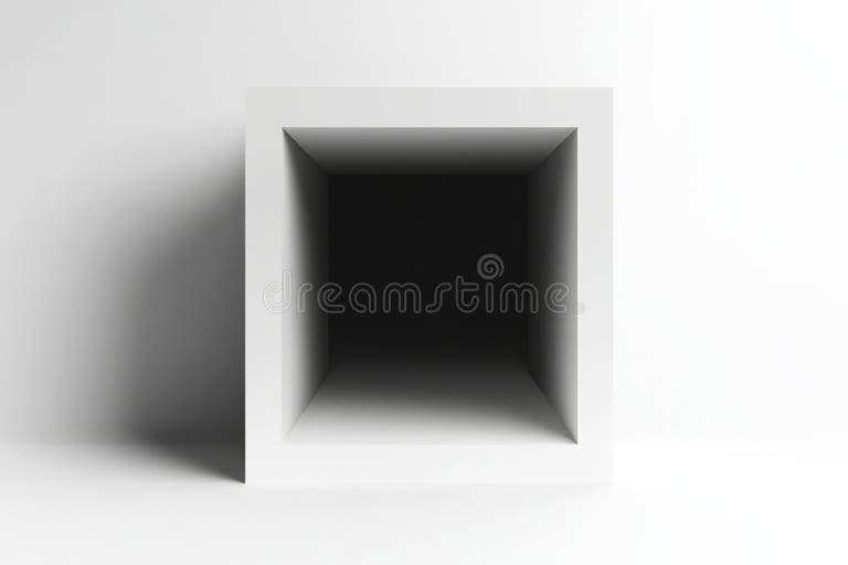 Minimalist Black and White Cube with Deep Inner Space Contrasting ...
