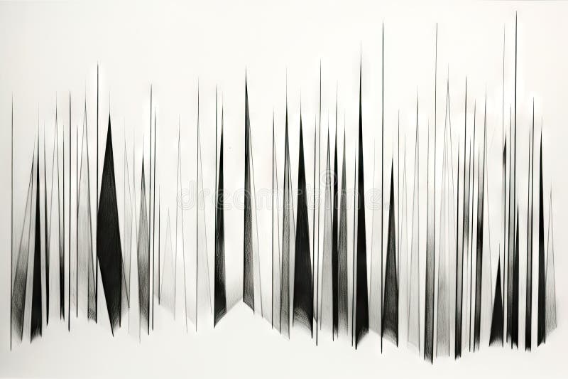 A Minimalist Black and White Drawing of Long, Thin Shapes Stock ...