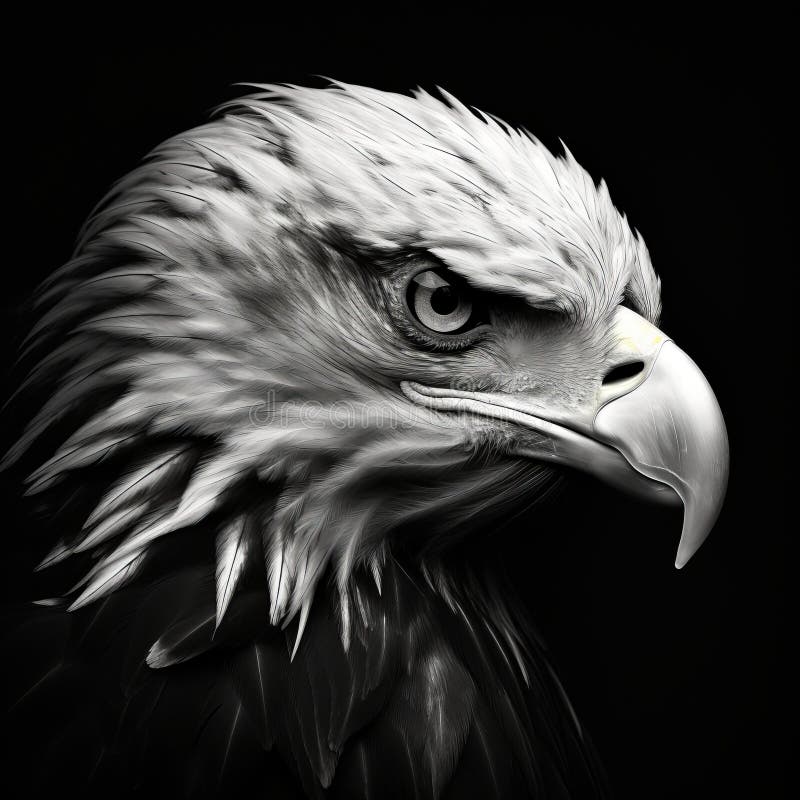 Minimalist Black and White Eagle Art: Hyper-realistic and Bold ...