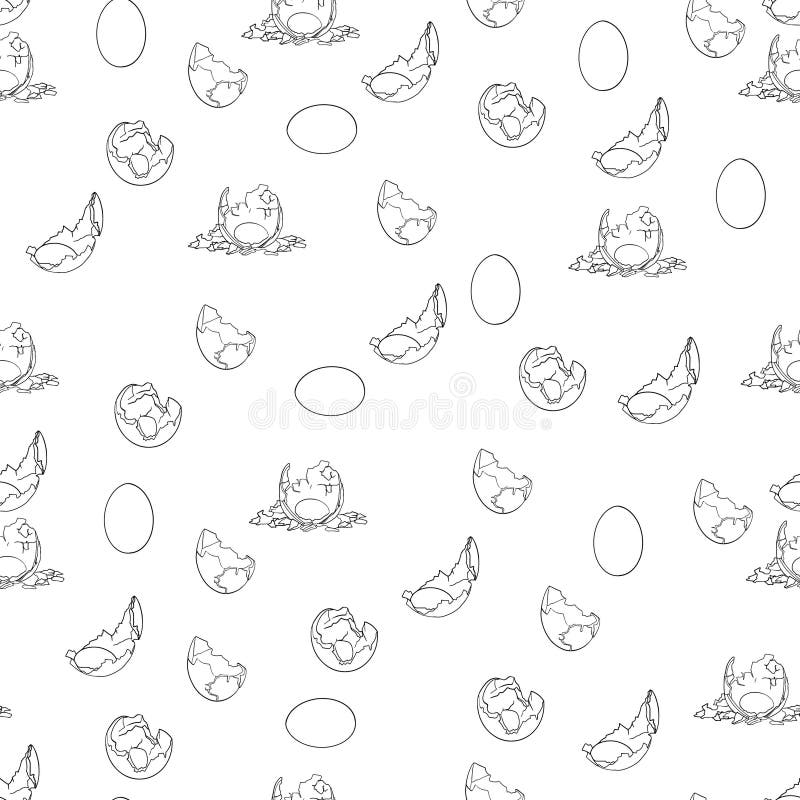 Minimalist Black and White Eggshell Pattern. Easter-Themed Cracked Egg ...