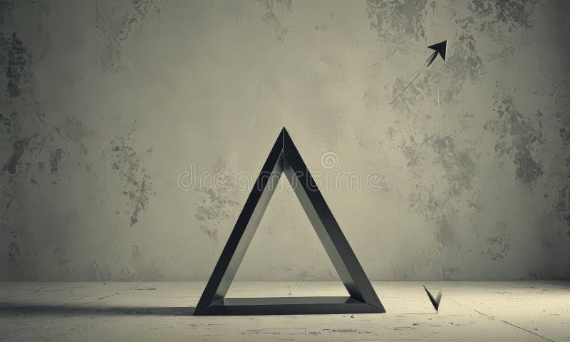 Minimalist Black and White Features Triangular Frame with Small Bird ...