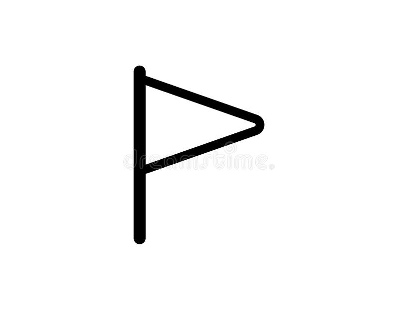 Minimalist Black and White Flag Icon on Plain Background Stock Vector ...