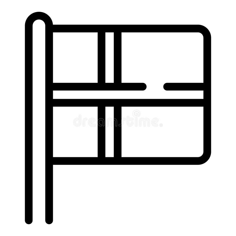 Minimalist Black and White Flag Icon Stock Vector - Illustration of ...