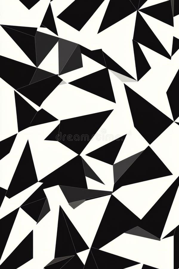 A Minimalist Black and White Geometric Design Composed of Interlocking ...