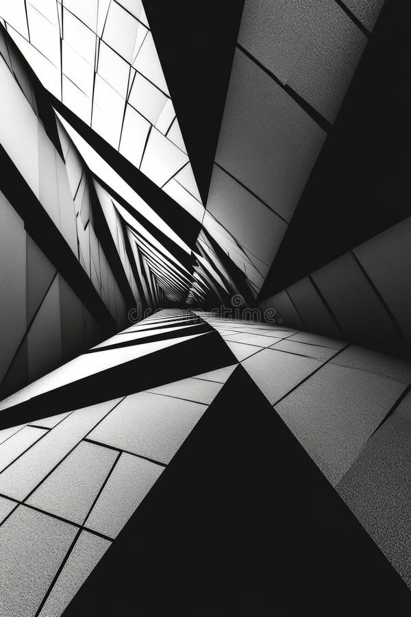 A Minimalist Black and White Geometric Design Composed of Interlocking ...