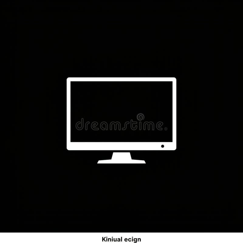 A Minimalist Black and White Icon of a Computer Monitor is Displayed ...