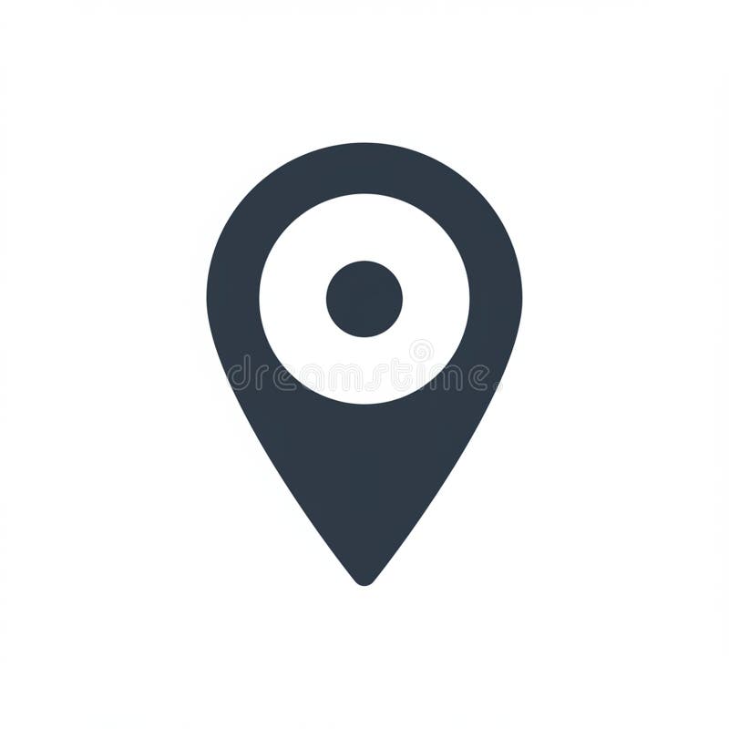 A Minimalist Black and White Icon Depicting a Map Pin or Location ...