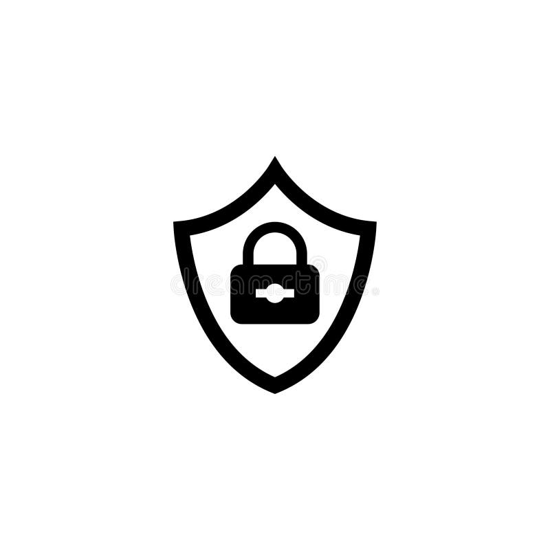A Minimalist Black and White Icon Depicting a Shield-shaped Symbol with ...
