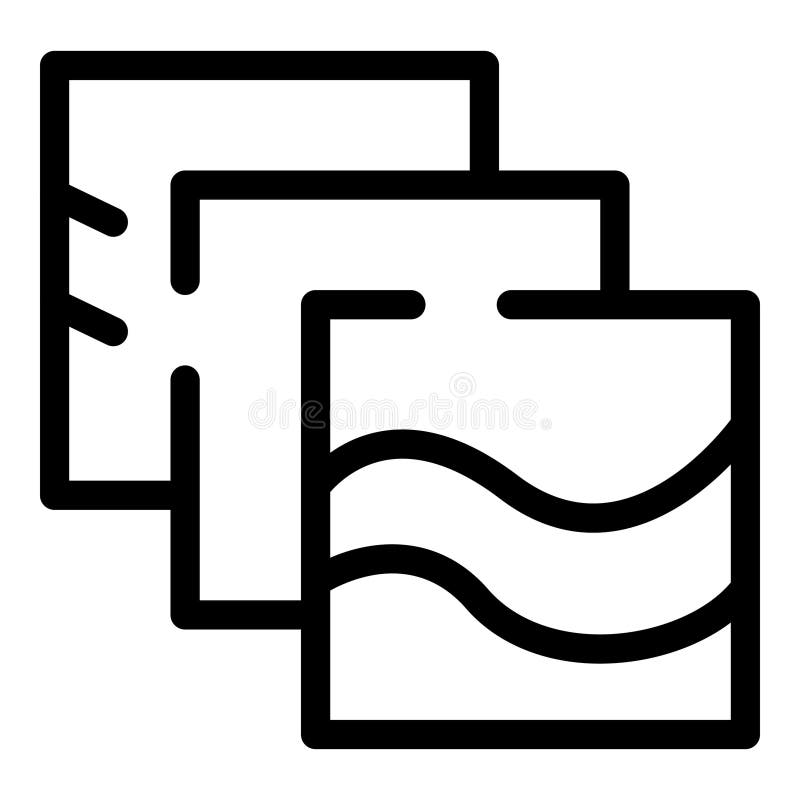 Minimalist Black and White Icon of Three Overlapping Squares with ...