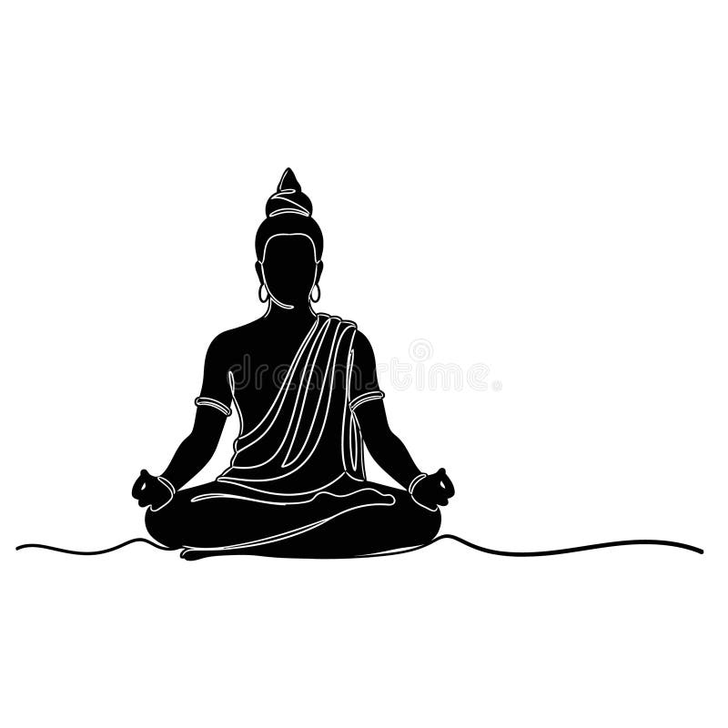 Simple Buddha Silhouette Stock Illustrations – 965 Simple Buddha ...