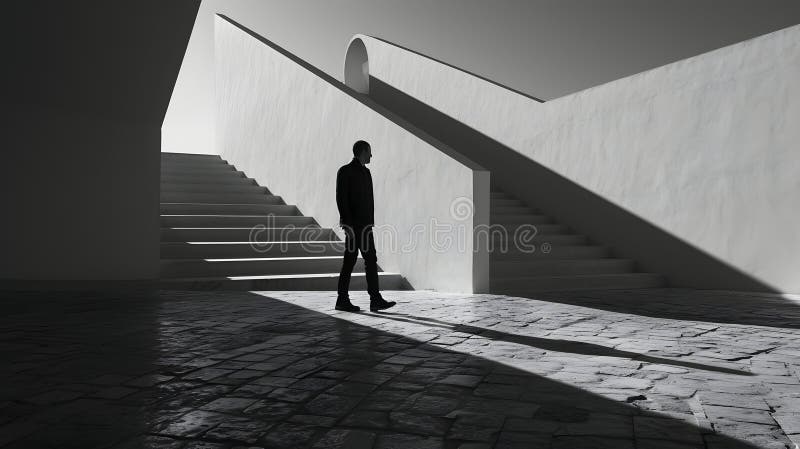 Minimalist Black and White Image, Bold Composition and High Contrast ...