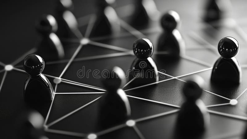 Unified Vision: Black and White Symbol of Business Teamwork. Generative ...