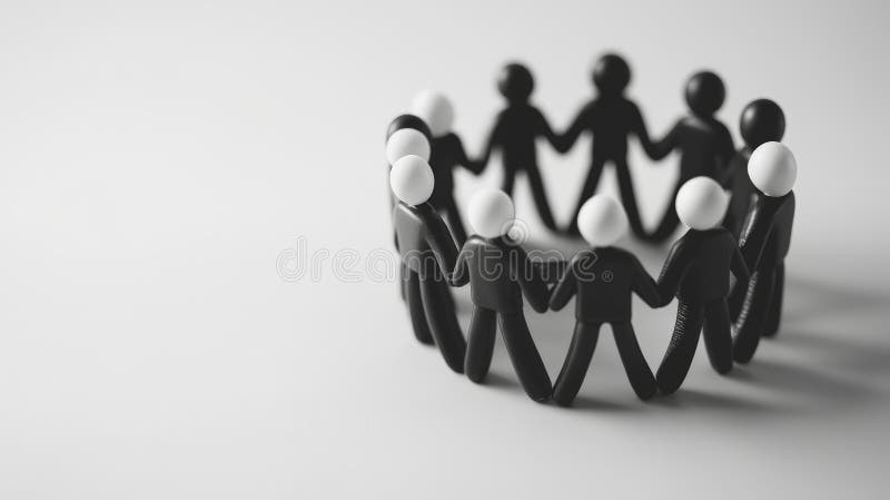 Unified Vision: Black and White Symbol of Business Teamwork. Generative ...