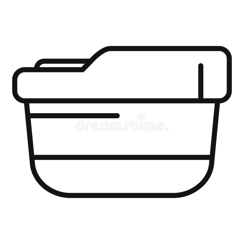 Line Art Illustration of an Empty Plastic Basin Stock Vector ...