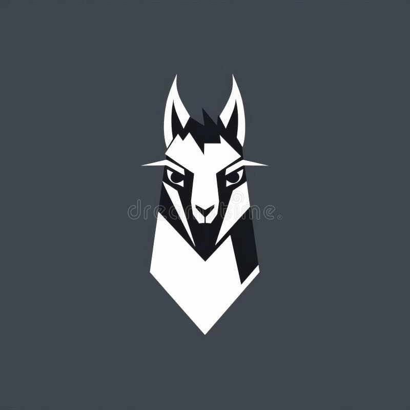 Minimalist Black and White Llama Head Logo Design Stock Illustration ...