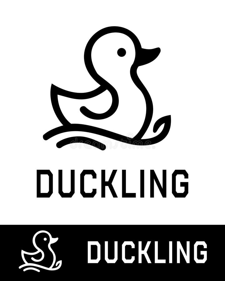 A Minimalist Black-and-white Logo of a Duckling Stock Vector ...