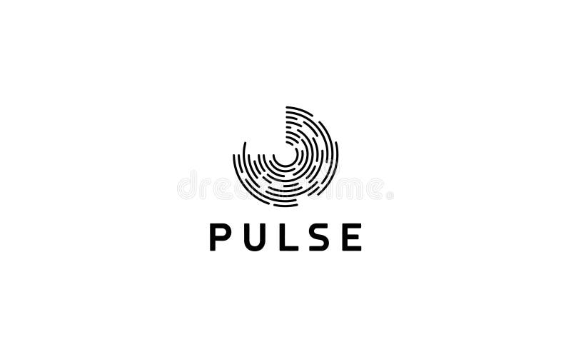 Abstract Circular Pulse Logo with Text Graphic Stock Vector ...