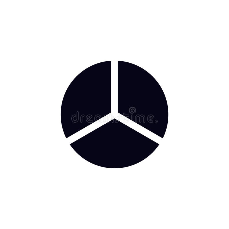 Minimalist Black and White Peace Symbol Icon with Three Equal Segments ...