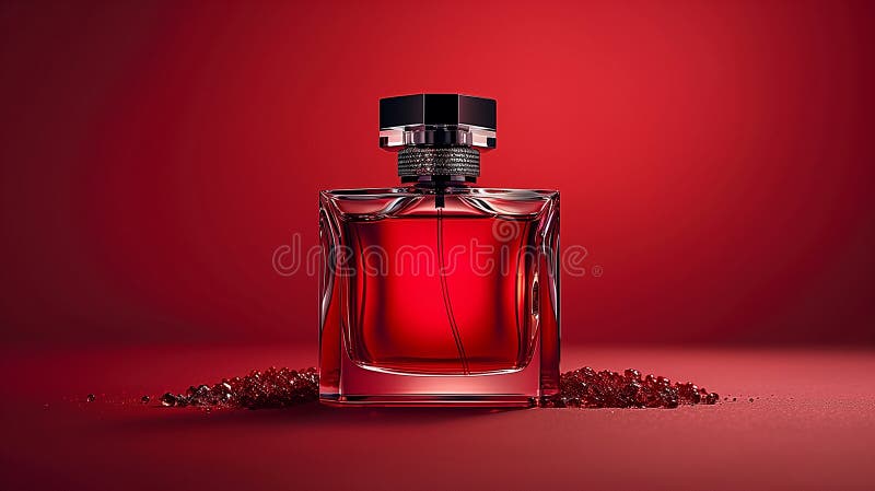 Mockup an Elegant Rectangular Glass Perfume Bottle. Generative AI Stock ...