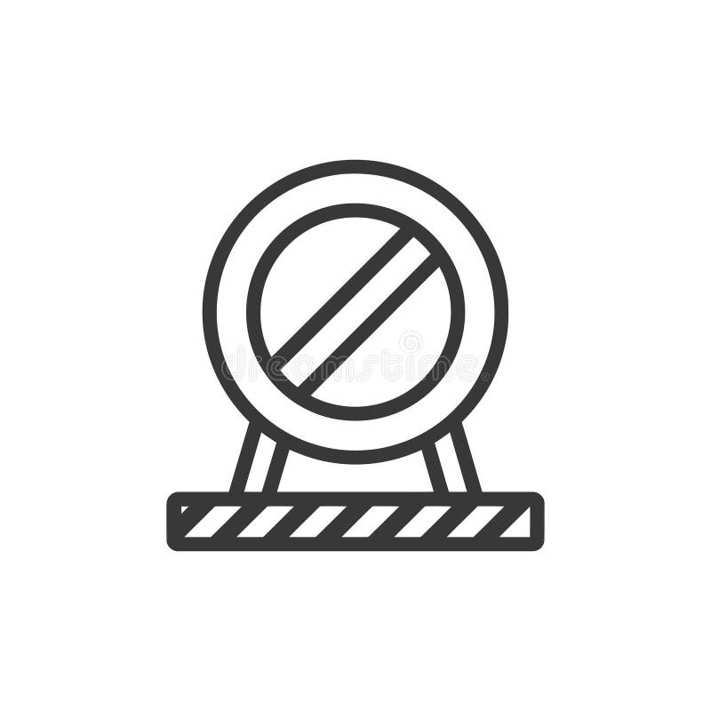 No Entry Sign, Round Prohibition Symbol on Stand. Construction Site ...