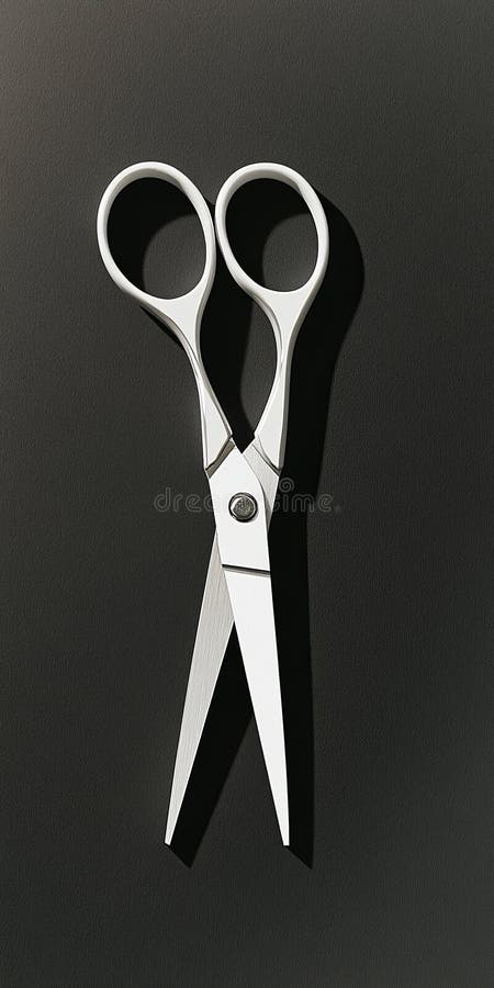 Minimalist Black and White Scissors on Dark Background for Creative ...