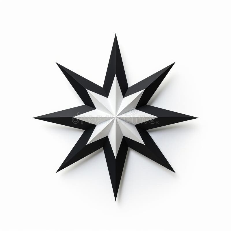 Minimalist Black and White Star on White Background Stock Illustration ...