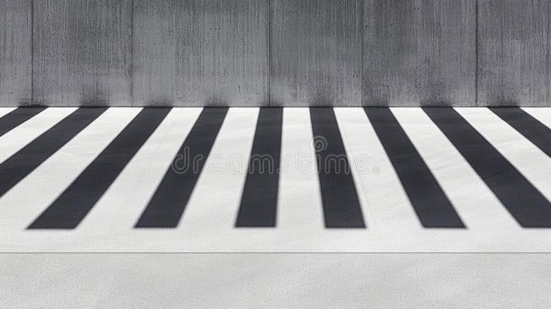 A Minimalist Black and White Striped Floor. Stock Photo - Image of line ...