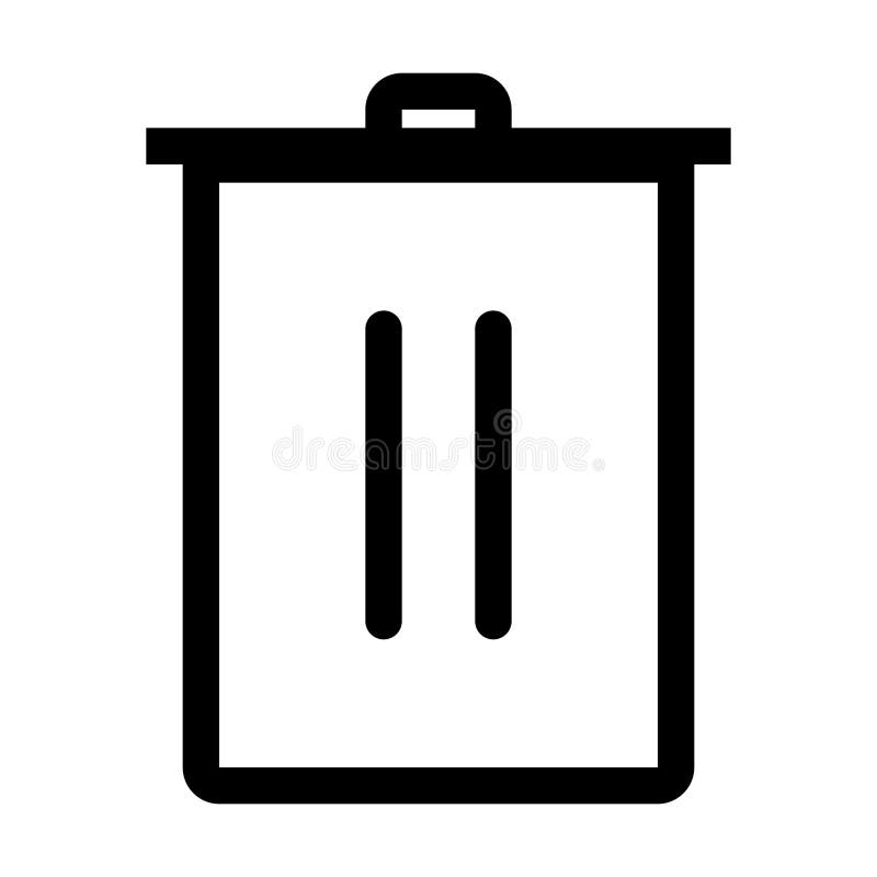 Minimalist Black and White Trash Bin Icon, Ideal for Web Design and ...