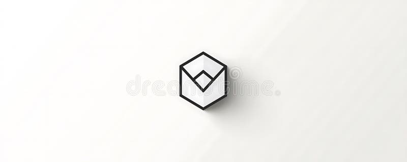 Minimalist Black and White Vector Brand Icon in the Form of a Geometric ...