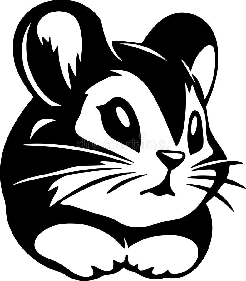 Hamster - Black and White Isolated Icon - Vector Illustration Stock ...