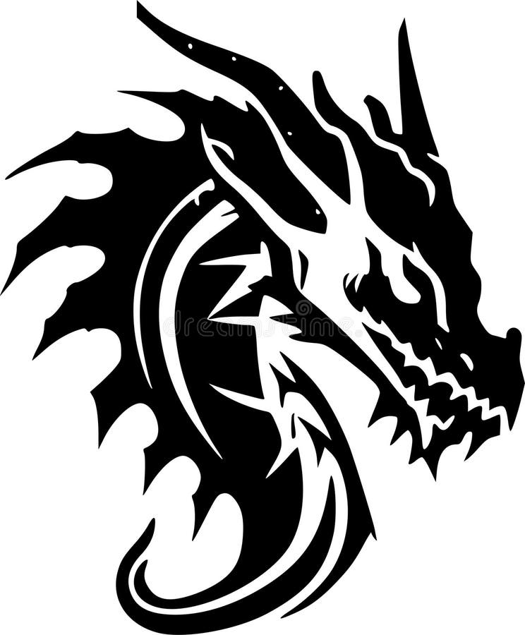 Dragons - Minimalist and Flat Logo - Vector Illustration Stock Vector ...