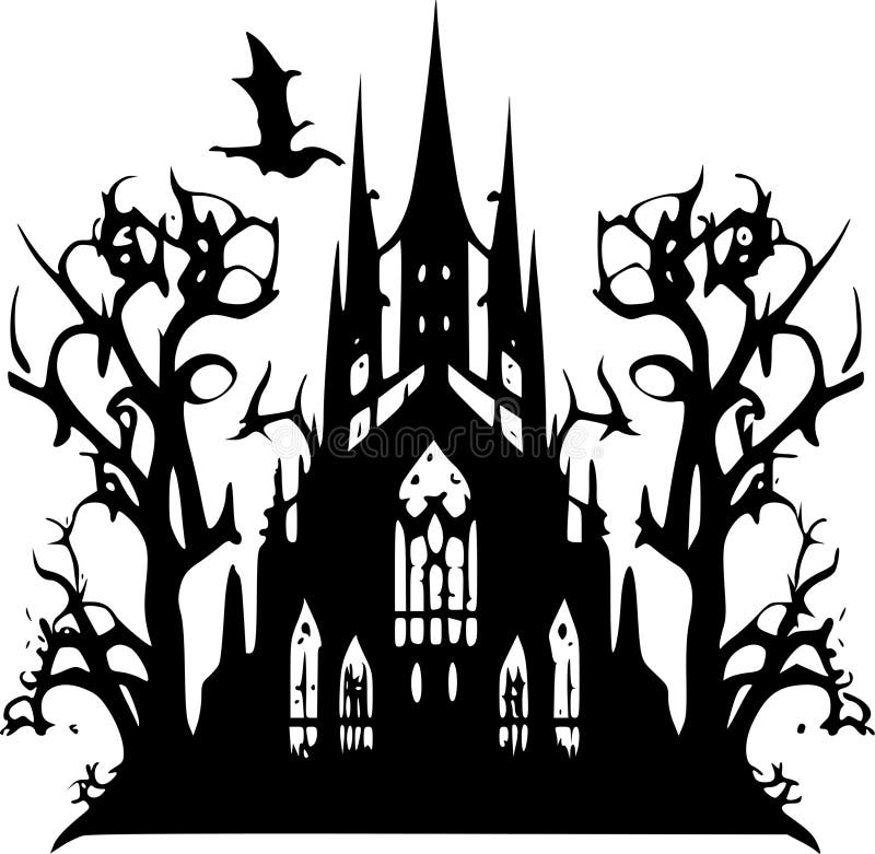 Gothic - Black and White Vector Illustration Stock Vector ...